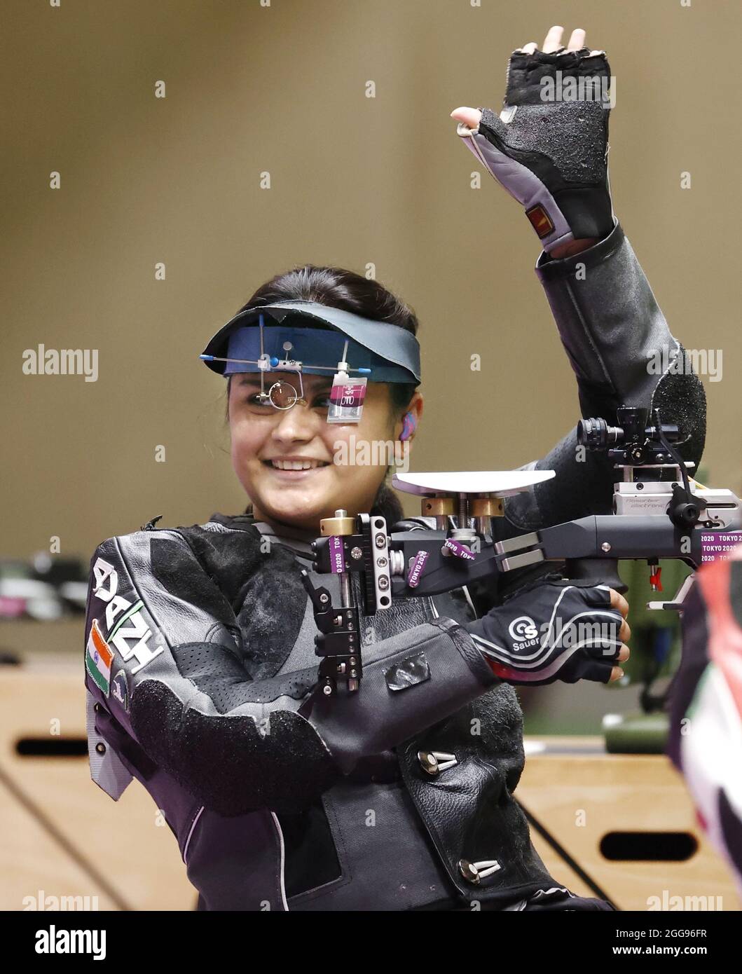 India's Avani Lekhara waves after competing in the women's SH1 10-meter ...