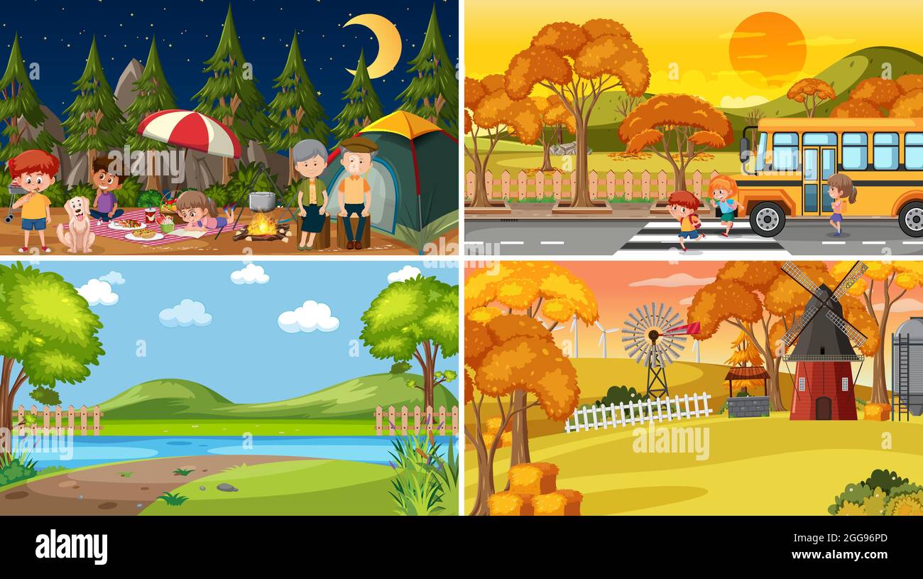 Many different scenes Stock Vector Images - Alamy