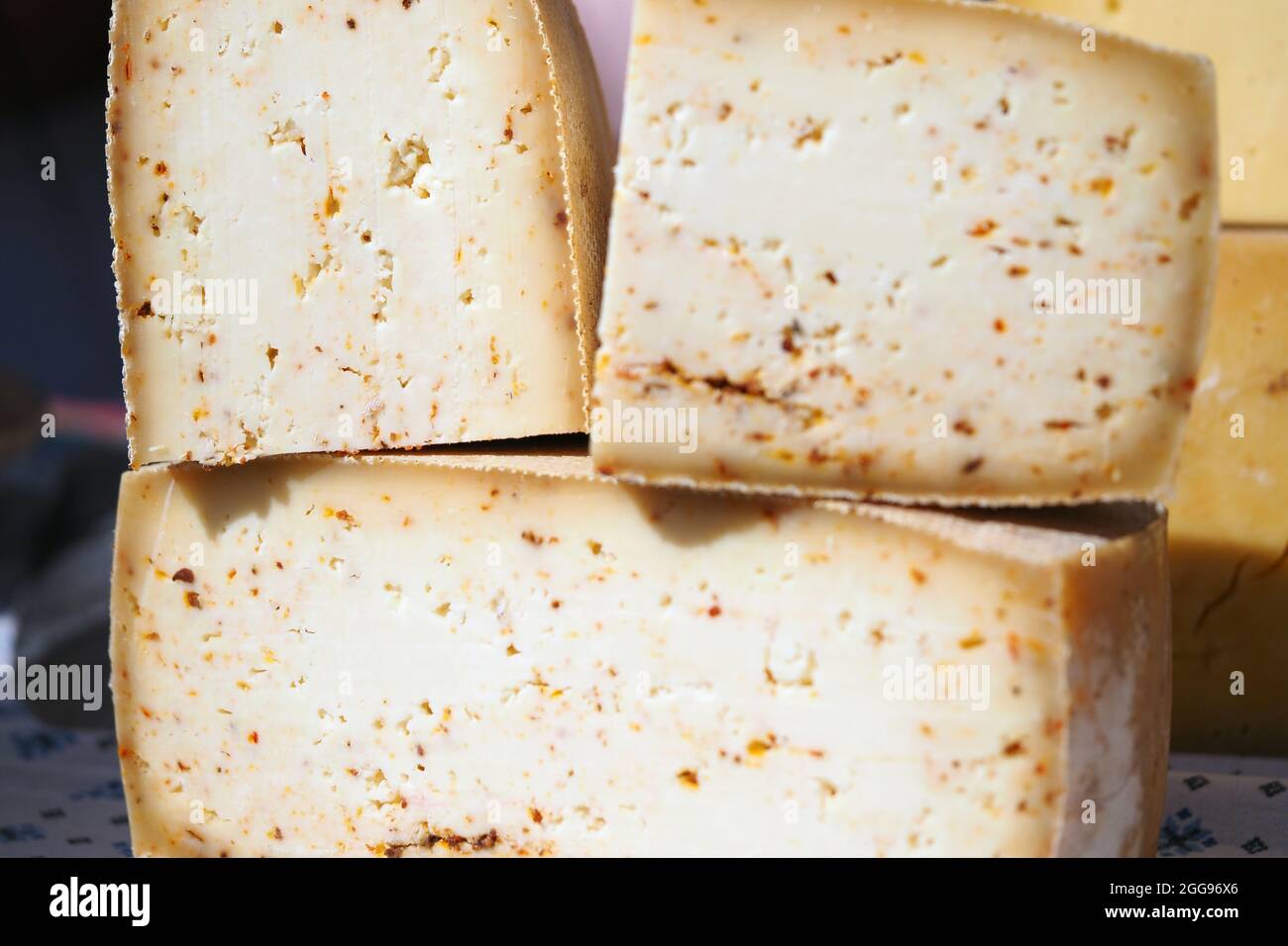Cheese. Farm products, fresh mouth-watering cheese. High quality photo ...
