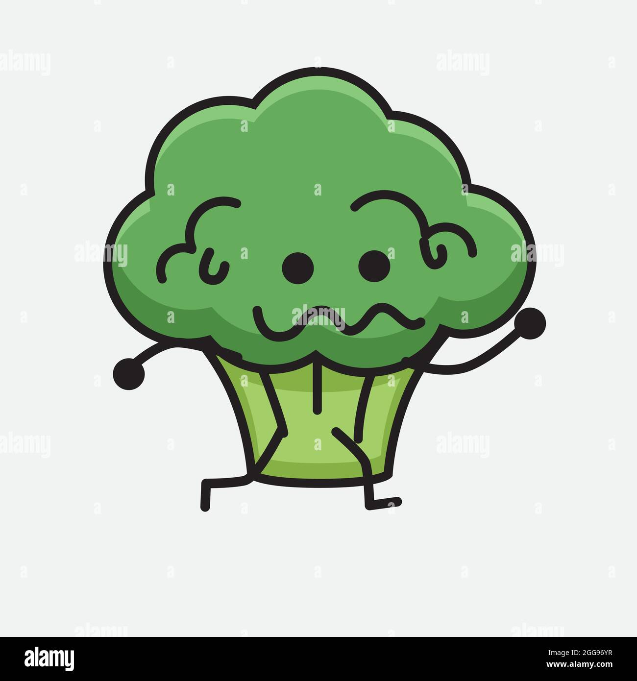 Vector Illustration of Broccoli Character Mascot on isolated background ...