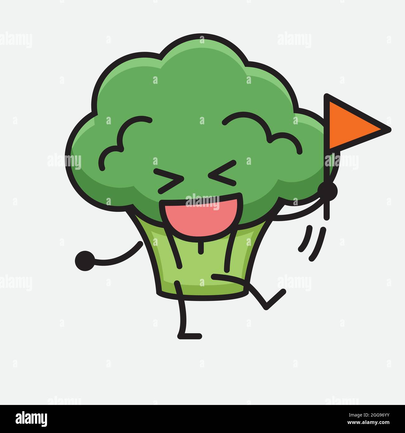 Vector Illustration of Broccoli Character Mascot on isolated background Stock Vector Image & Art ...