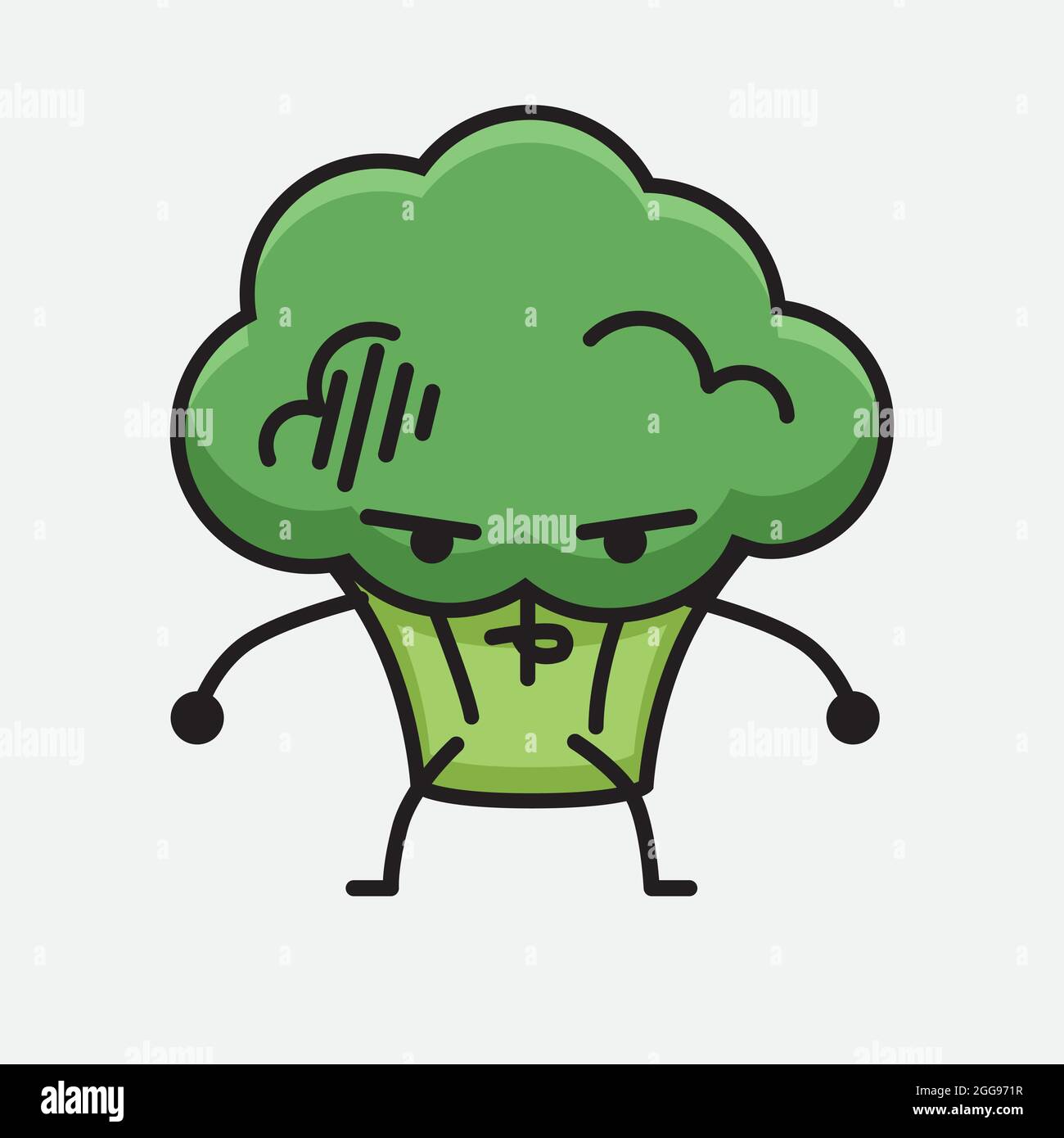 Vector Illustration of Broccoli Character Mascot on isolated background ...