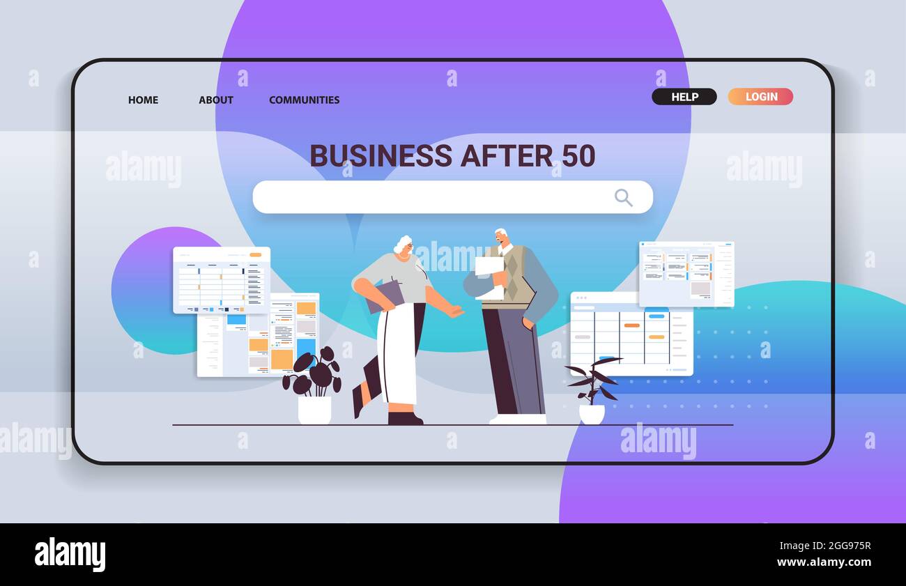 senior businesspeople discussing during meeting business man woman ...