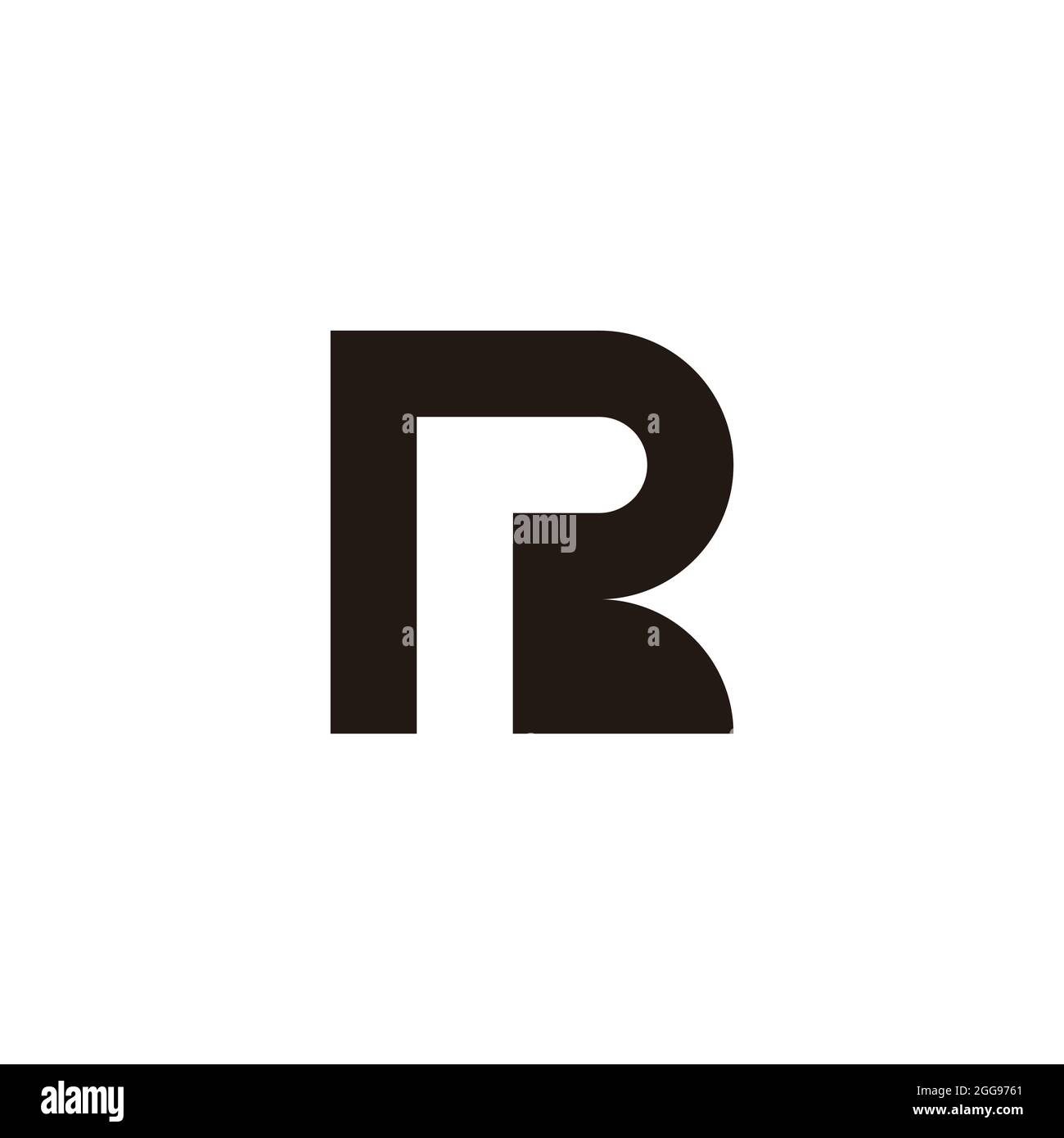 letter rr red negative space geometric simple logo vector Stock Vector ...