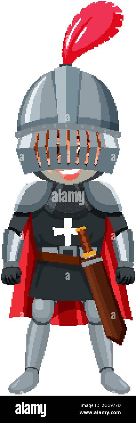 Knight cartoon character on white background illustration Stock Vector ...