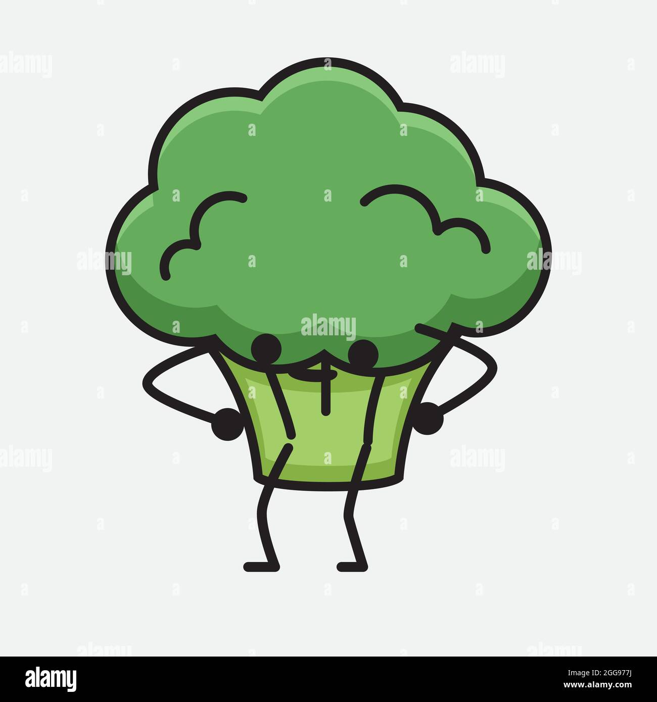 Vector Illustration of Broccoli Character Mascot on isolated background ...