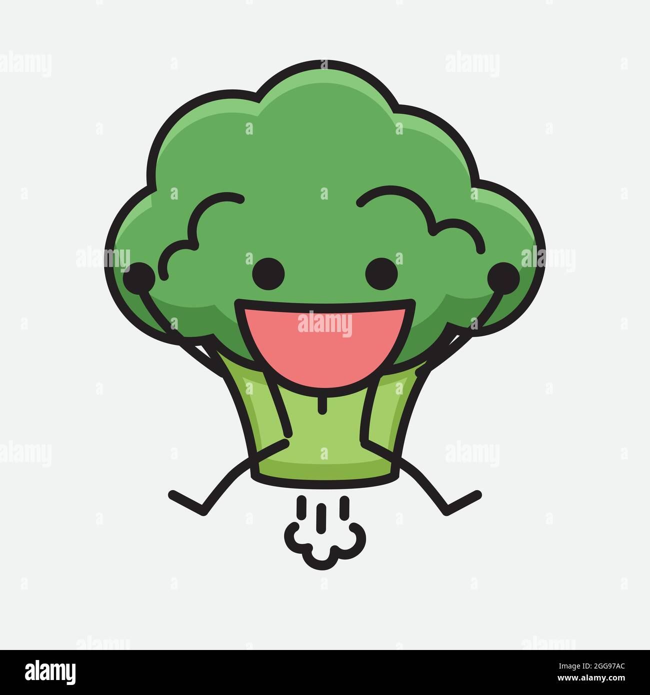Vector Illustration of Broccoli Character Mascot on isolated background ...