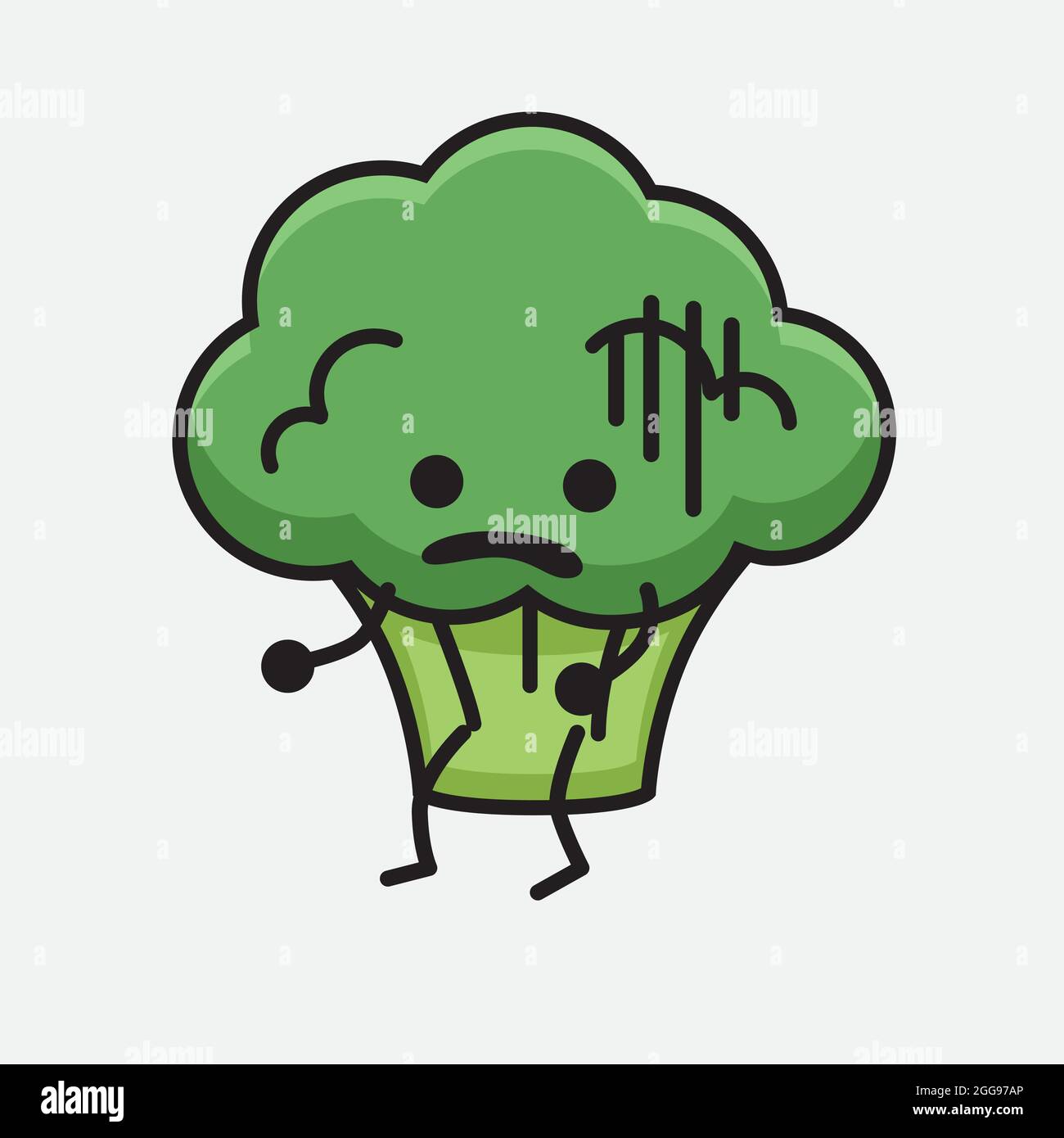 Vector Illustration of Broccoli Character Mascot on isolated background ...