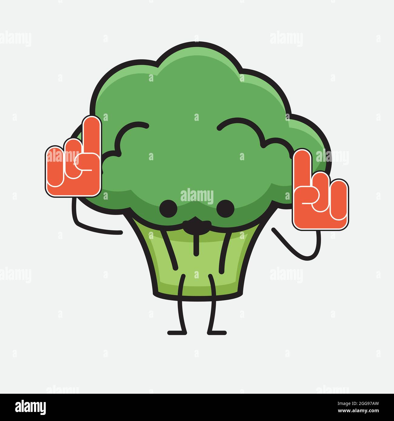 Vector Illustration of Broccoli Character Mascot on isolated background ...