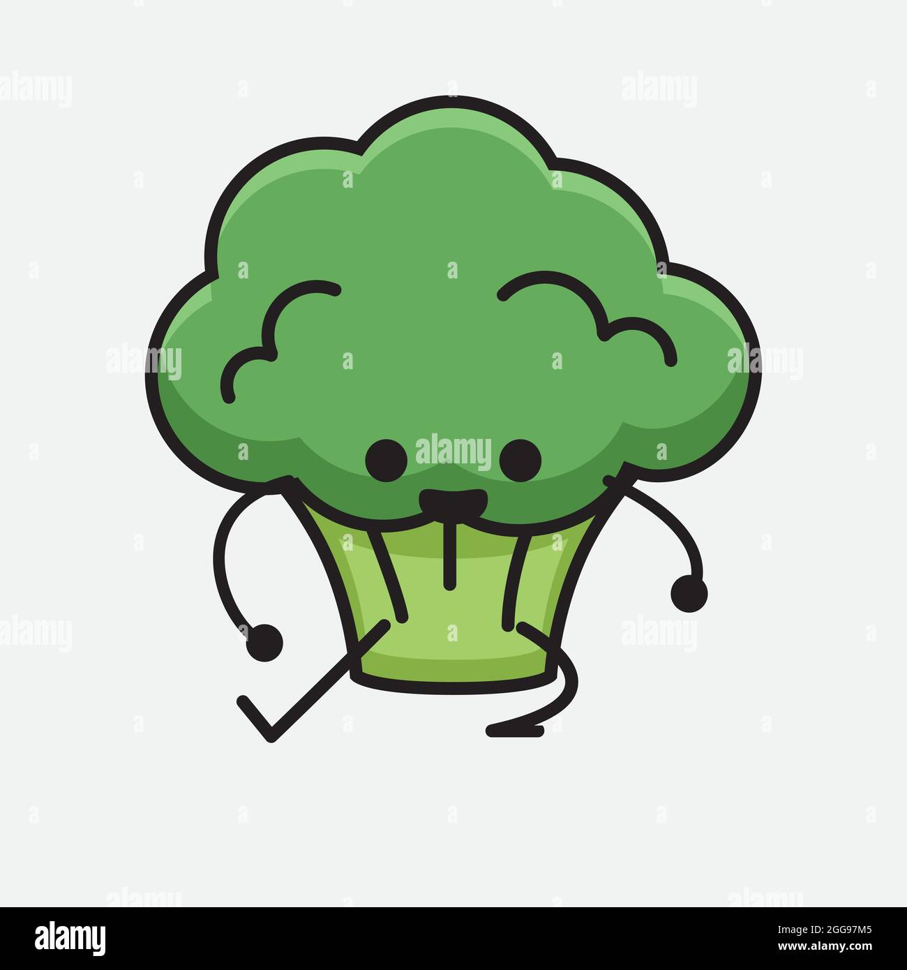Vector Illustration of Broccoli Character Mascot on isolated background ...