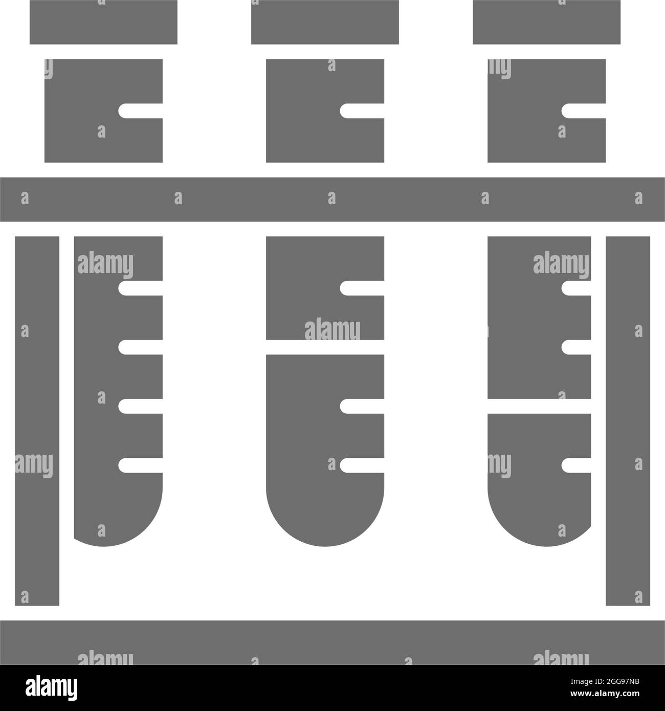 Medical test tubes, analyzes grey icon. Isolated on white background ...