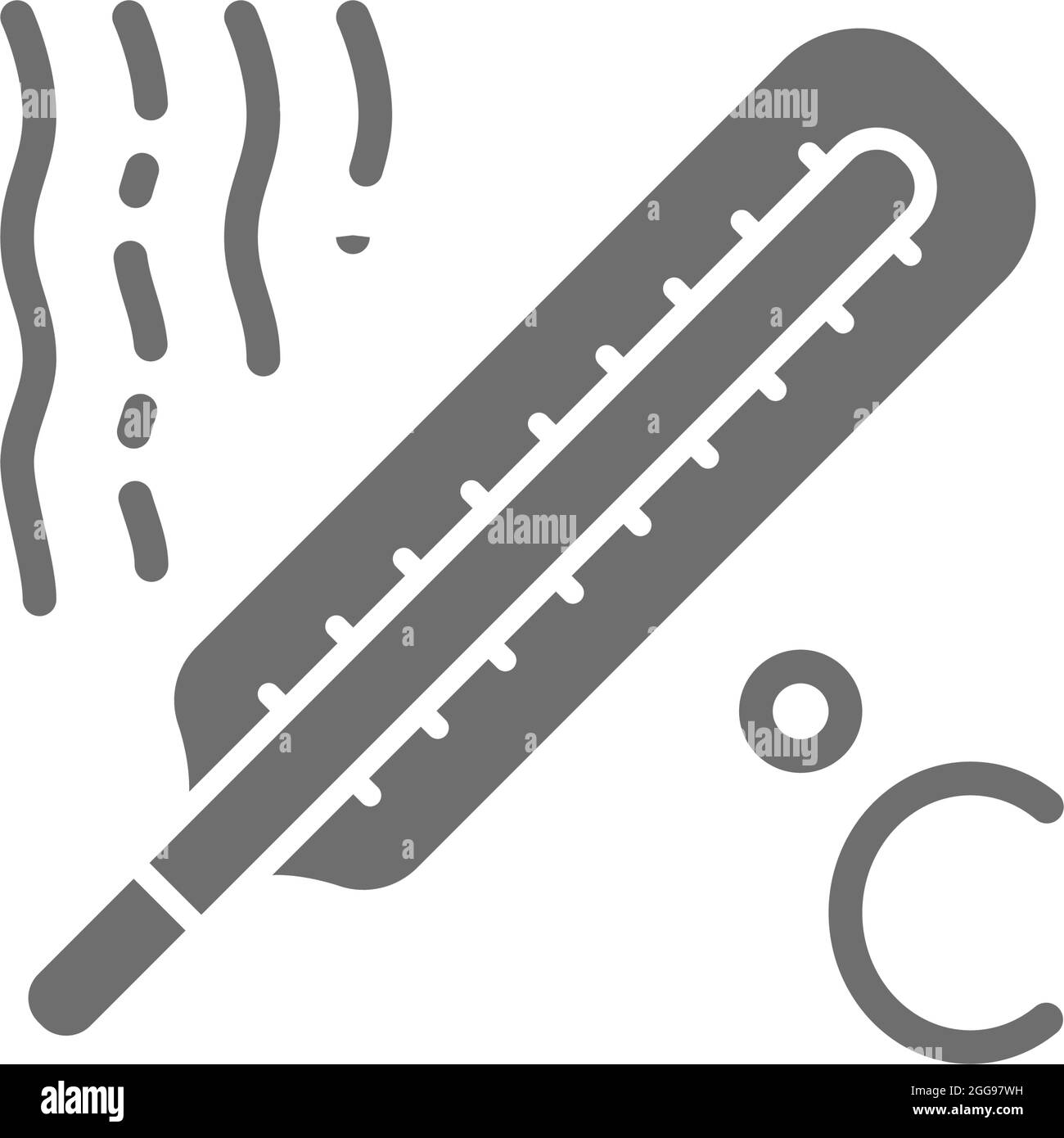 Fever sick ill health thermometer Black and White Stock Photos & Images ...