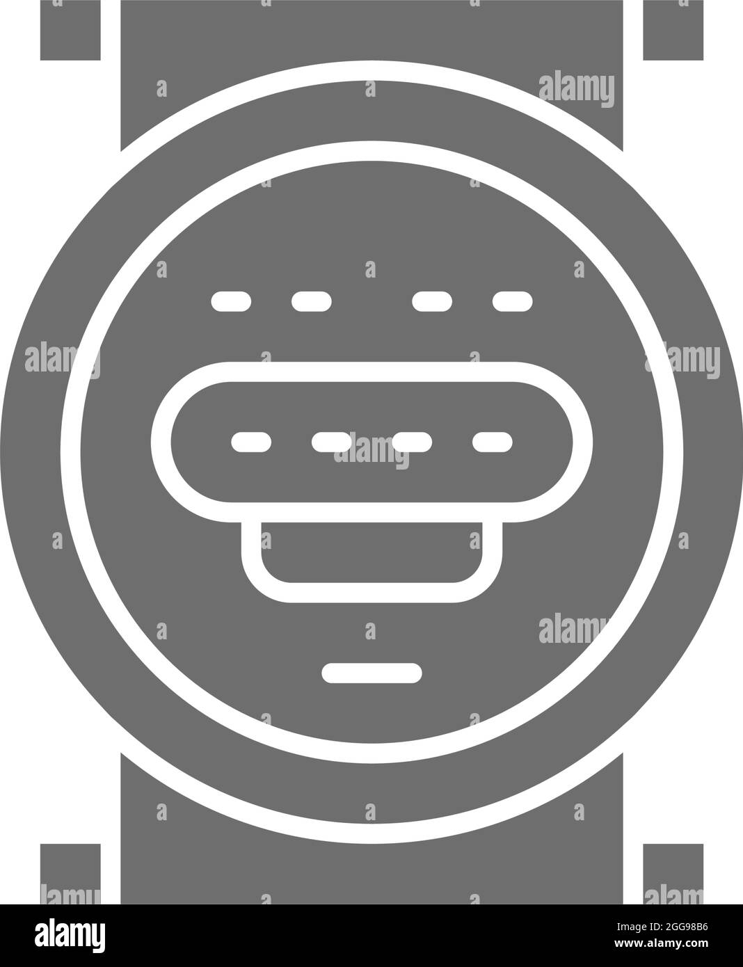 Domestic water meter grey icon. Isolated on white background Stock ...