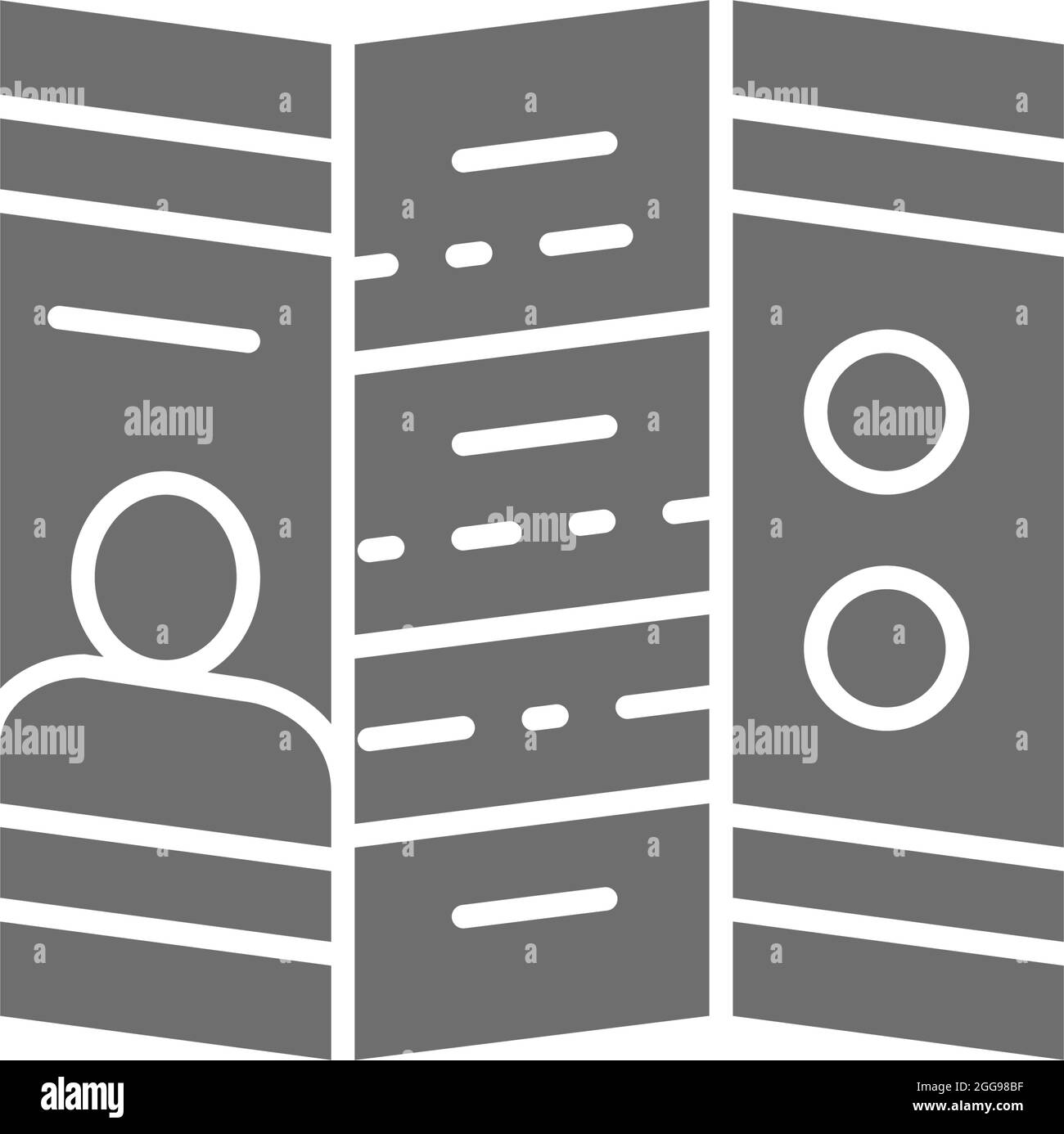 Booklet, brochure, print advertising grey icon. Isolated on white ...