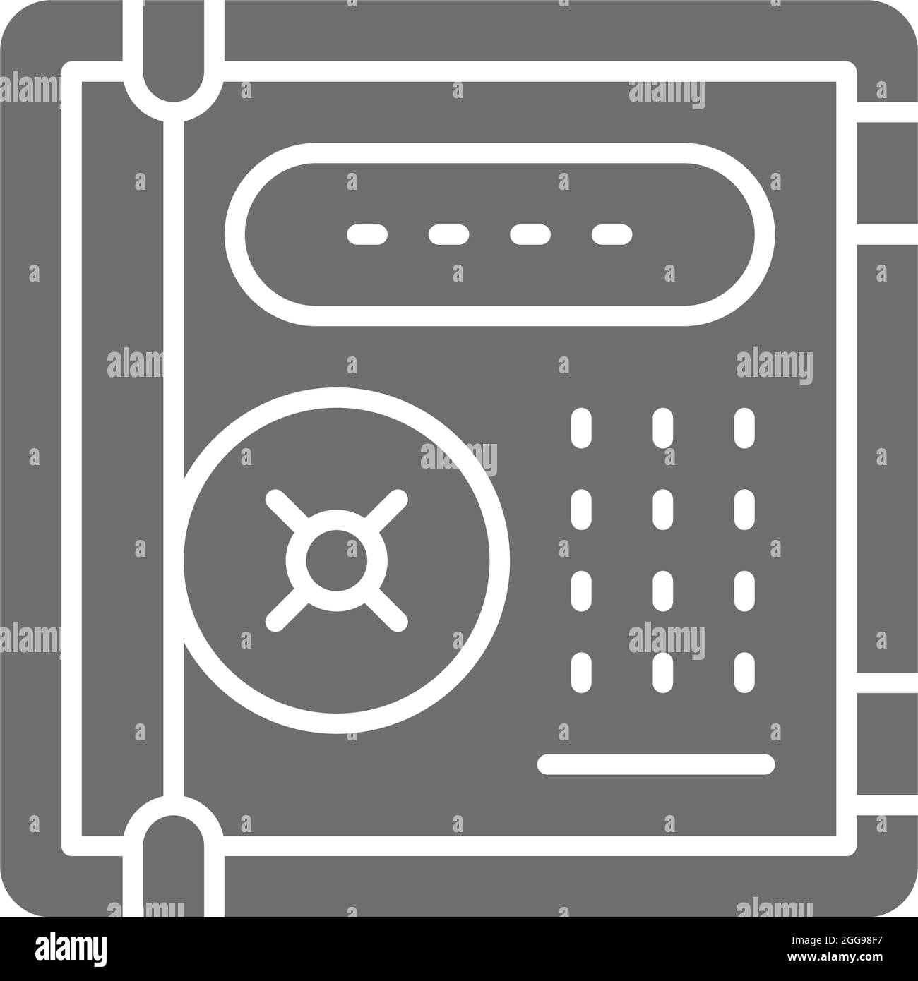Electronic safe, personal protection, cryptography grey icon Stock ...
