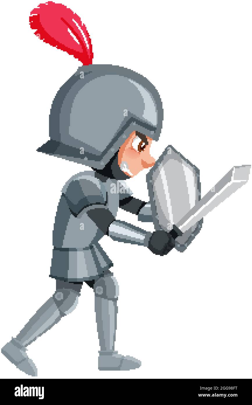 Angry knight cartoon character illustration Stock Vector Image & Art ...