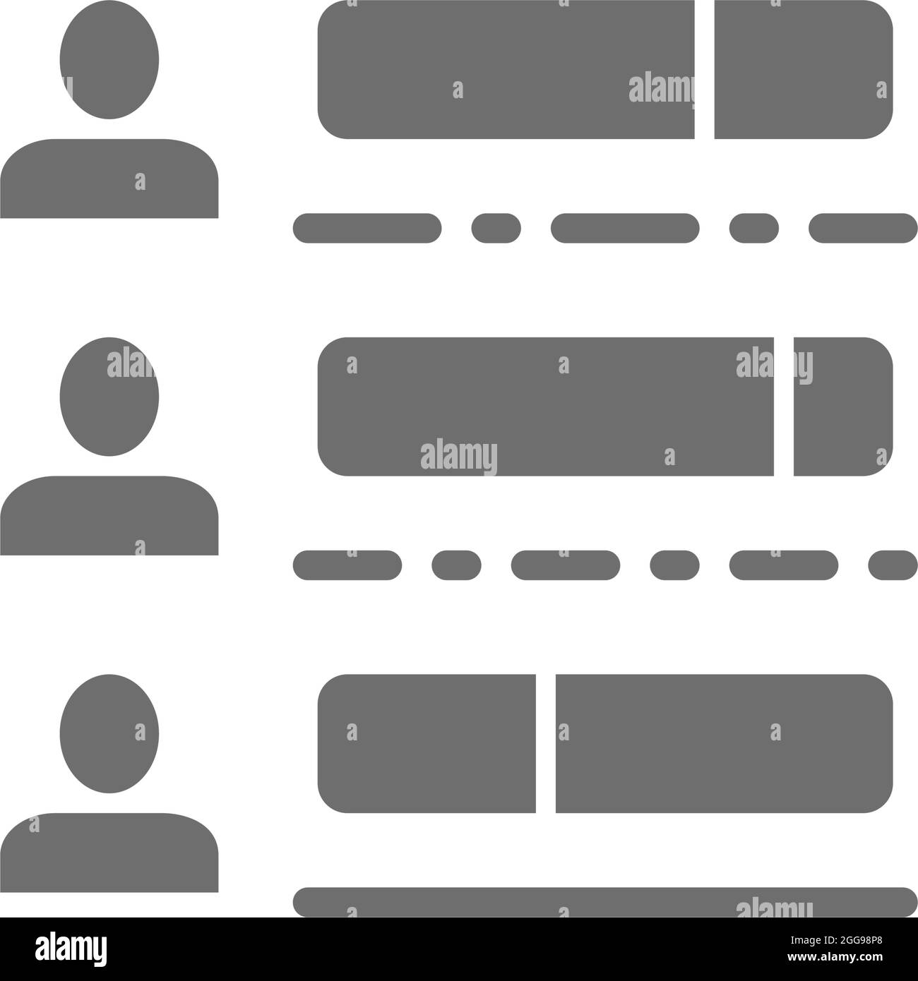 Voting, check mark with candidate, election checklist grey icon Stock ...