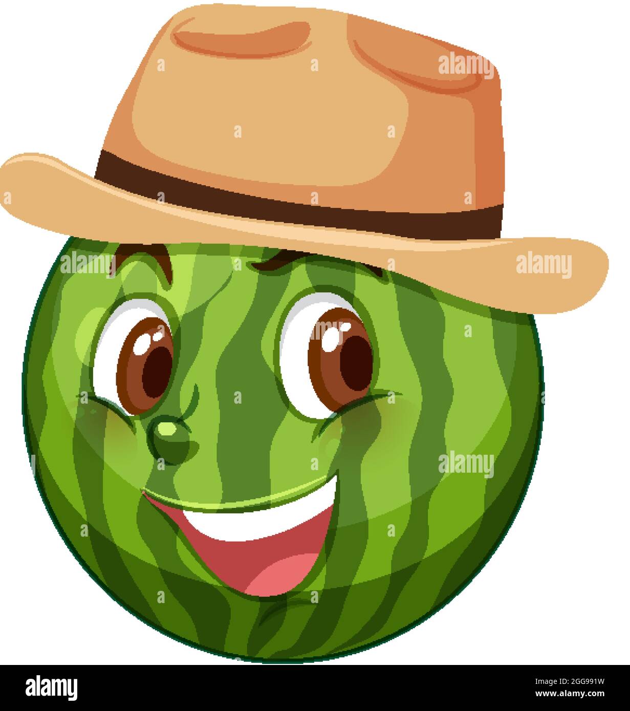 Watermelon cartoon character with facial expression illustration Stock ...