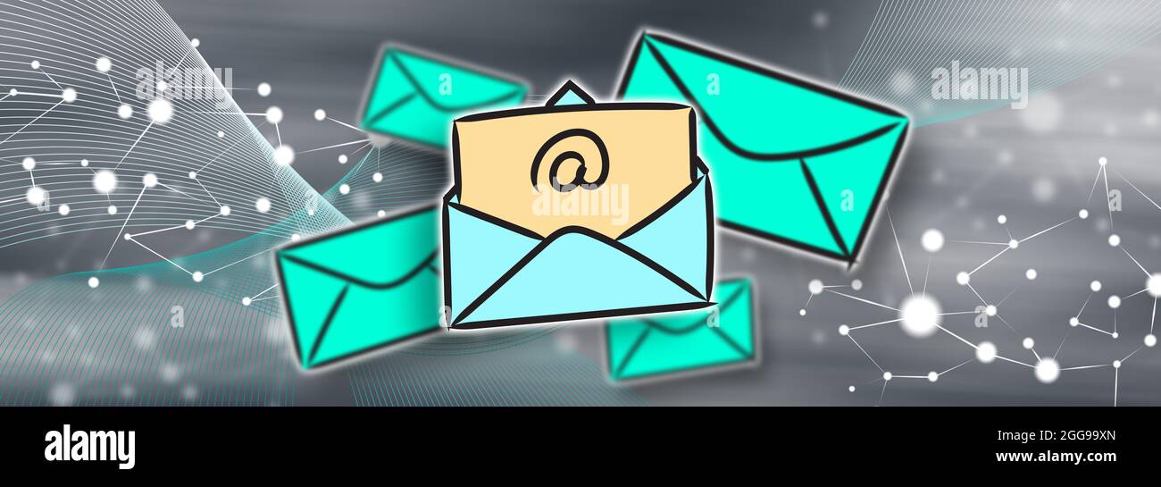 Illustration of an e-mail concept Stock Photo - Alamy