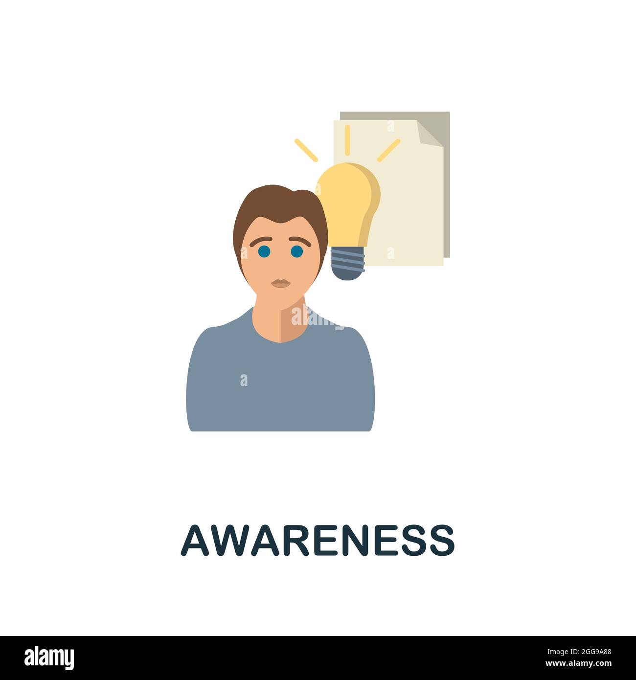 Awareness flat icon. Colored sign from personality collection. Creative ...
