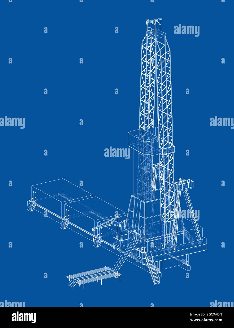 Blueprint oil rig silhouette hi-res stock photography and images - Alamy
