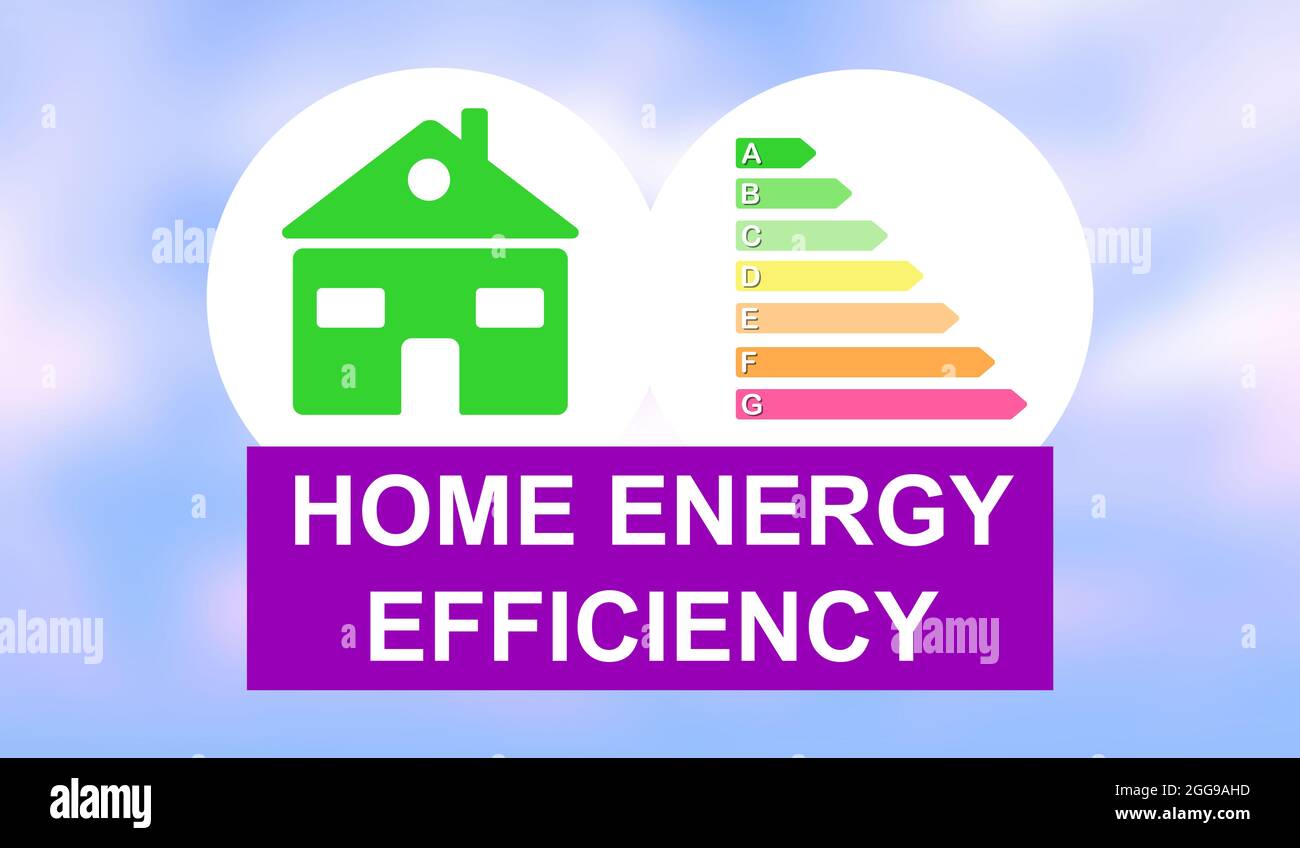 Illustration of a home energy efficiency concept Stock Photo - Alamy