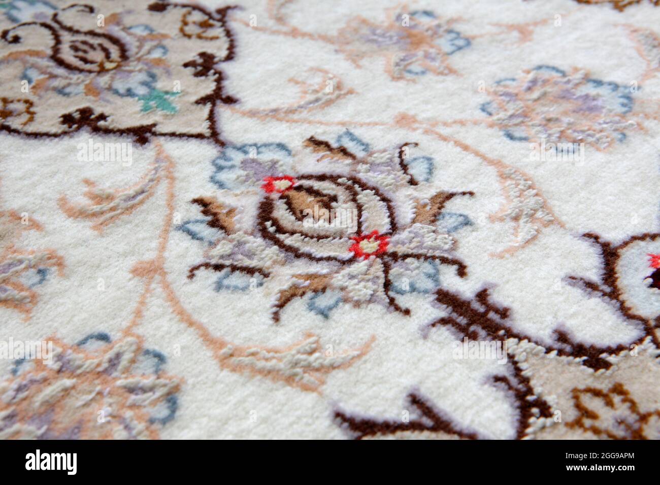 A detail of the pattern of the persian carpet called Isfahan Stock ...