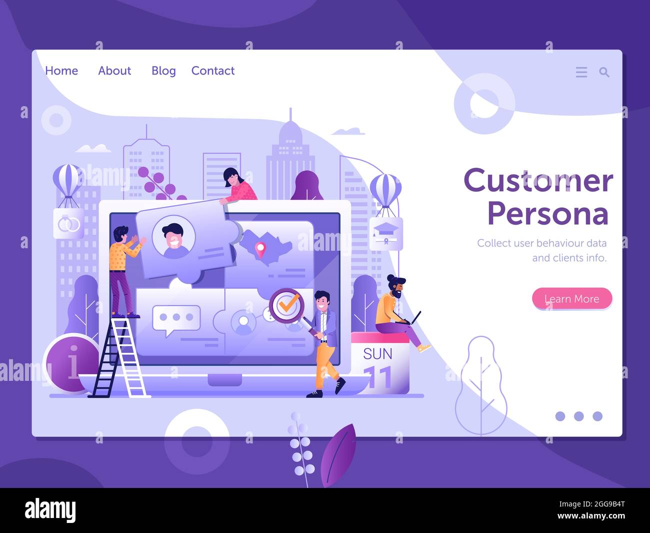 Customer Persona and User Behavior Web Banner Stock Vector Image & Art ...