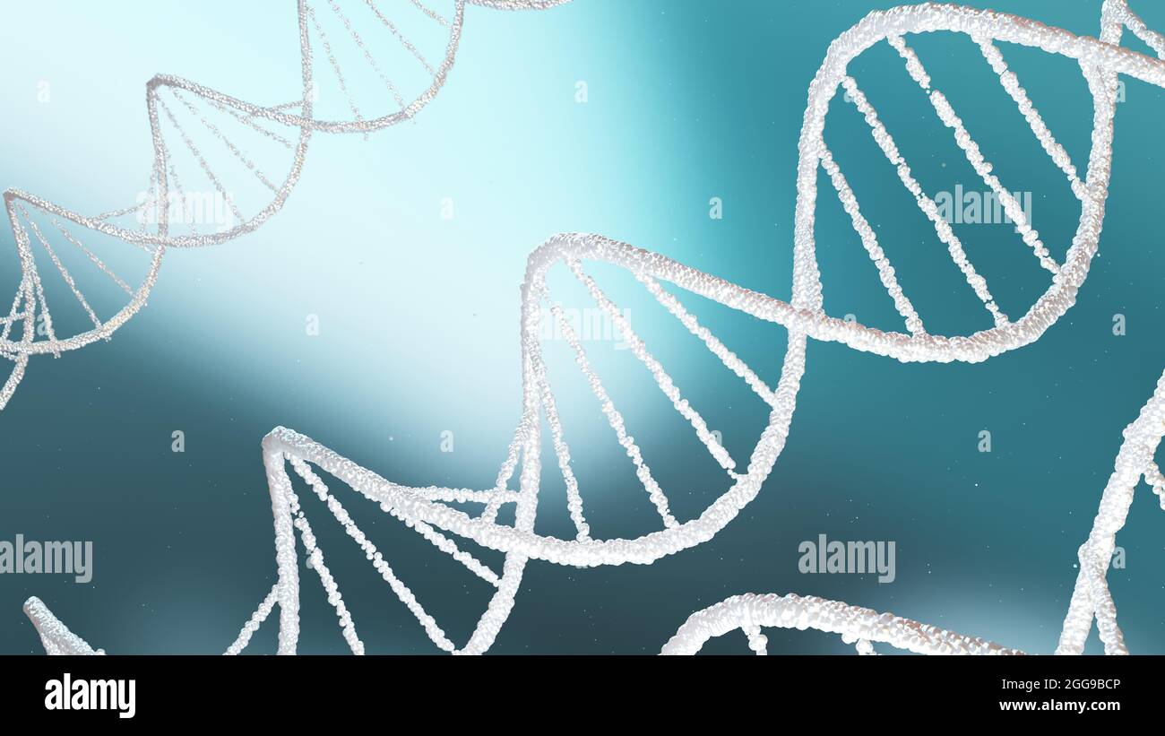 DNA molecule structure background. 3D Realistic Render Stock Photo - Alamy