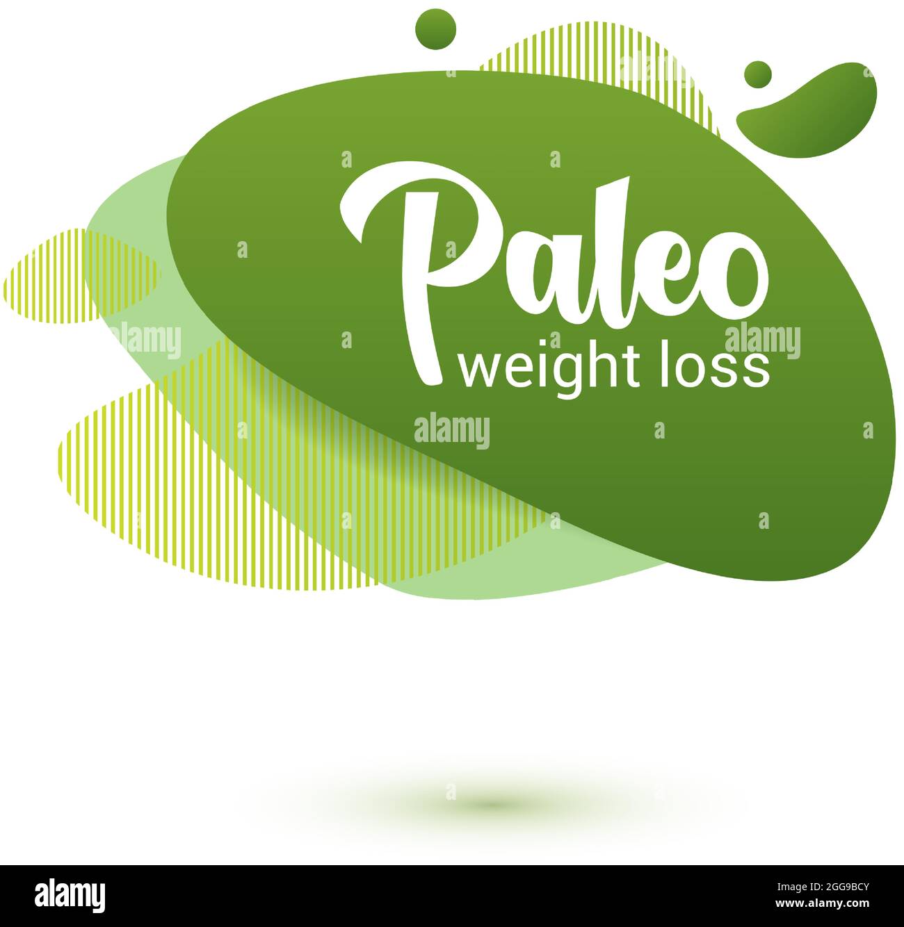 Paleo diet frendly badge. Green amoeba design of sticker for paleo diet ...