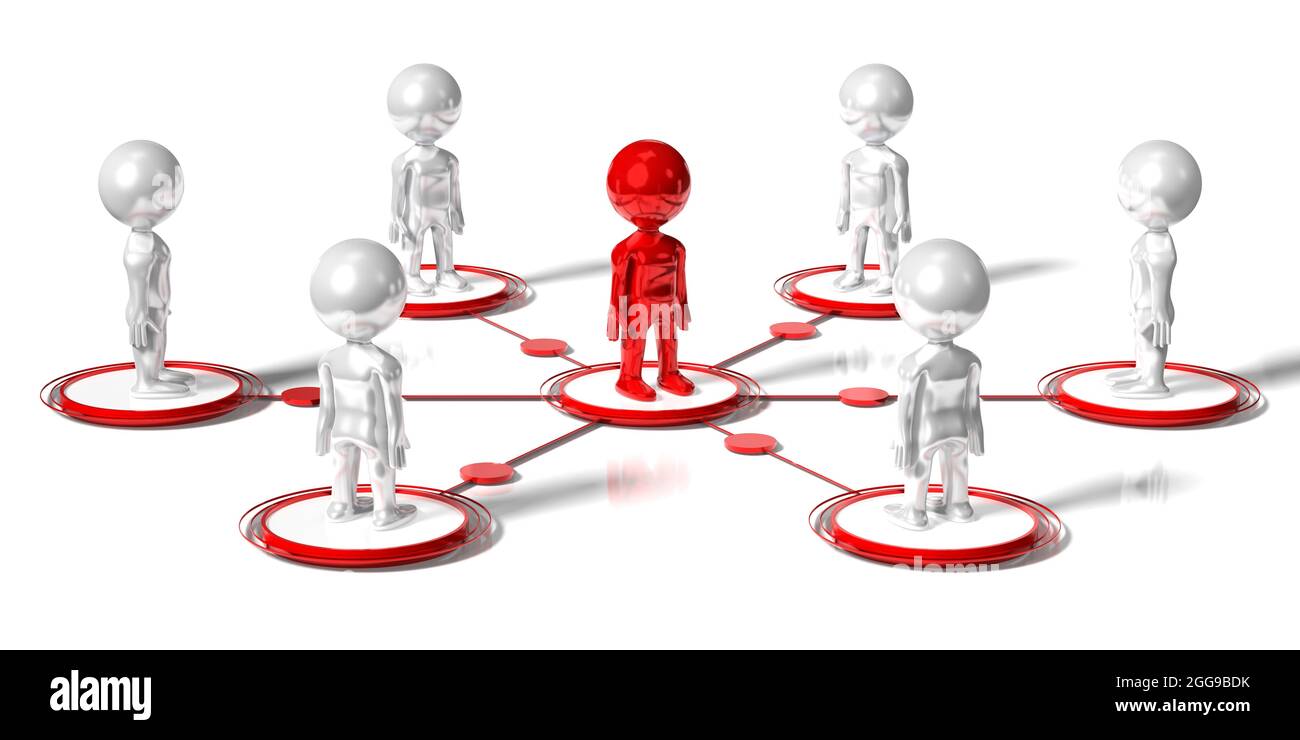 Group of cartoon characters - social networking concept - 3D ...