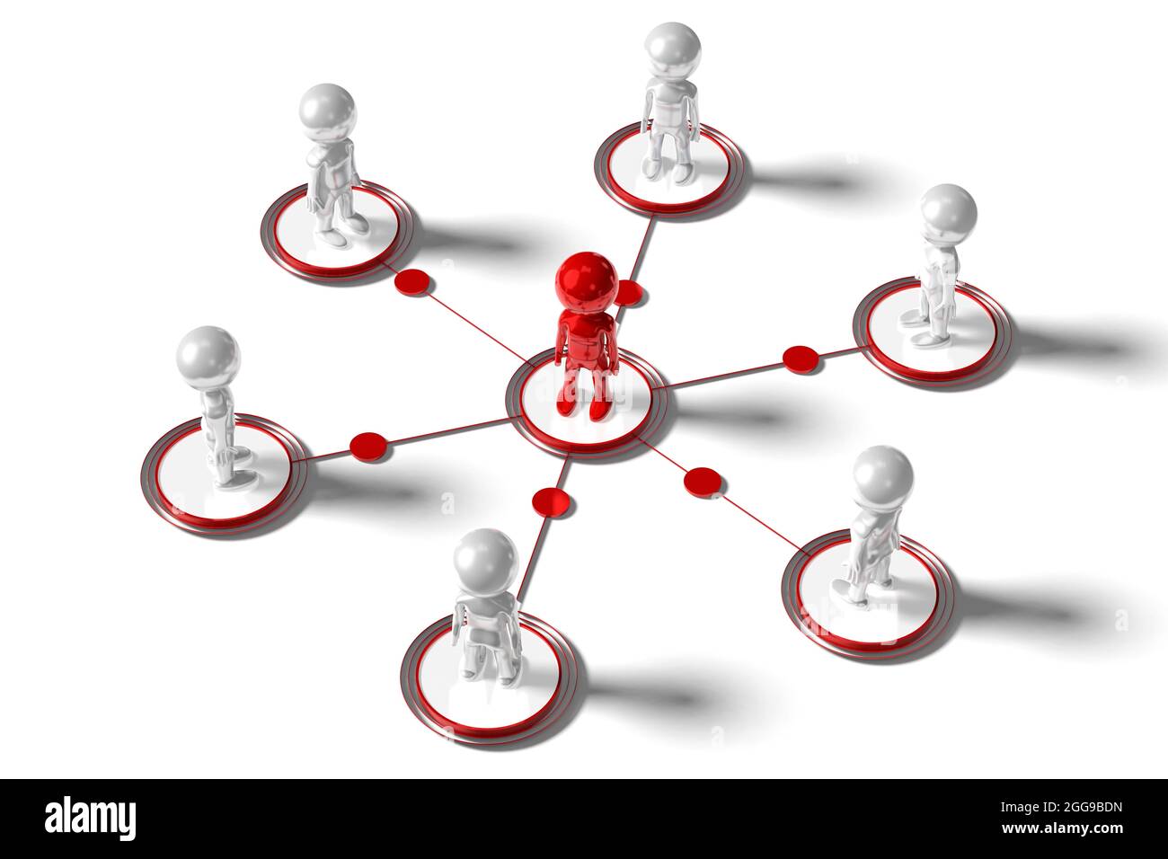 Group of cartoon characters - social networking concept - 3D ...