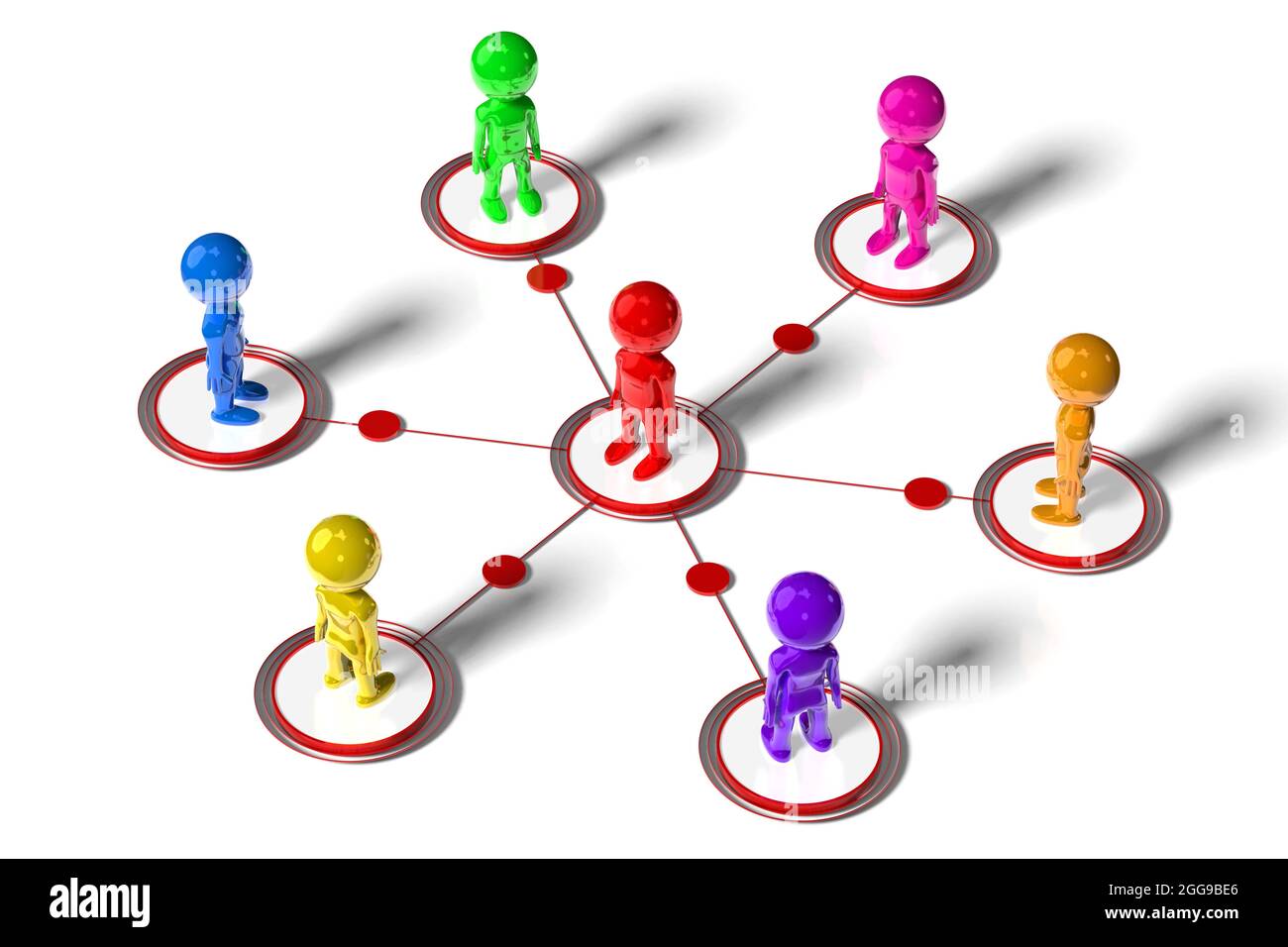 Group of cartoon characters - social networking concept - 3D ...