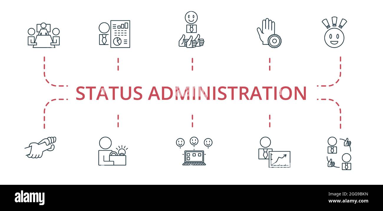 Status Administration icon set. Contains editable icons theme such as ...