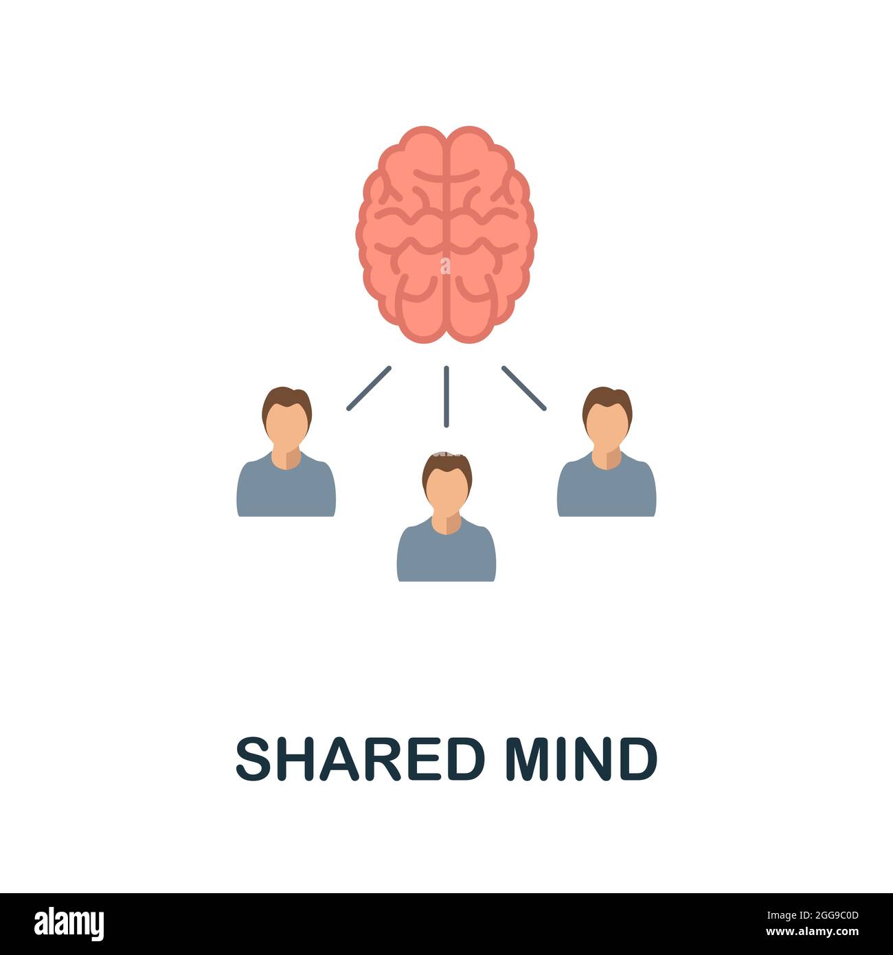 Shared Mind flat icon. Colored sign from personality collection ...