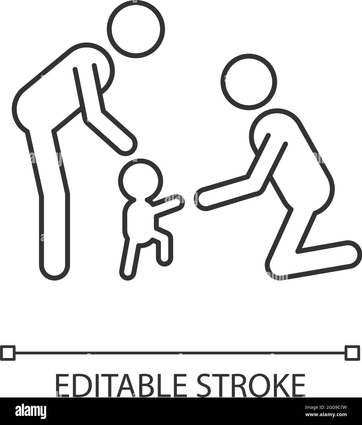 Teaching toddler to walk linear icon Stock Vector Image & Art - Alamy