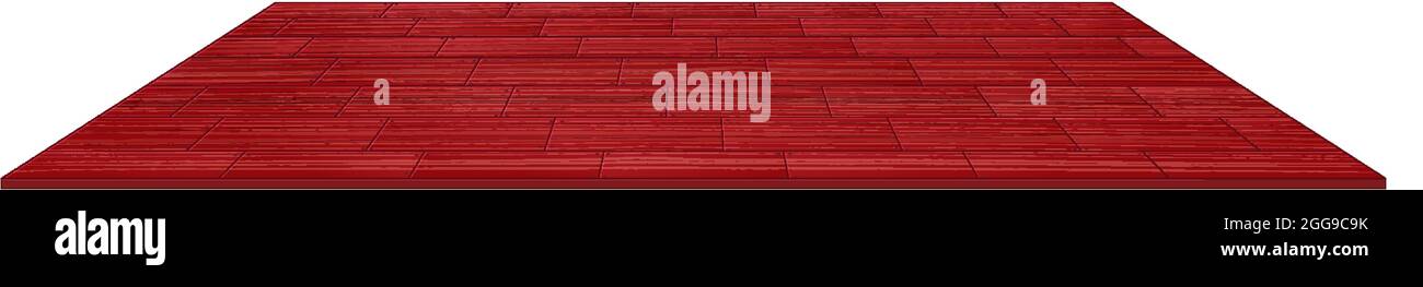 Red wooden floor tiles isolated on white background illustration Stock ...