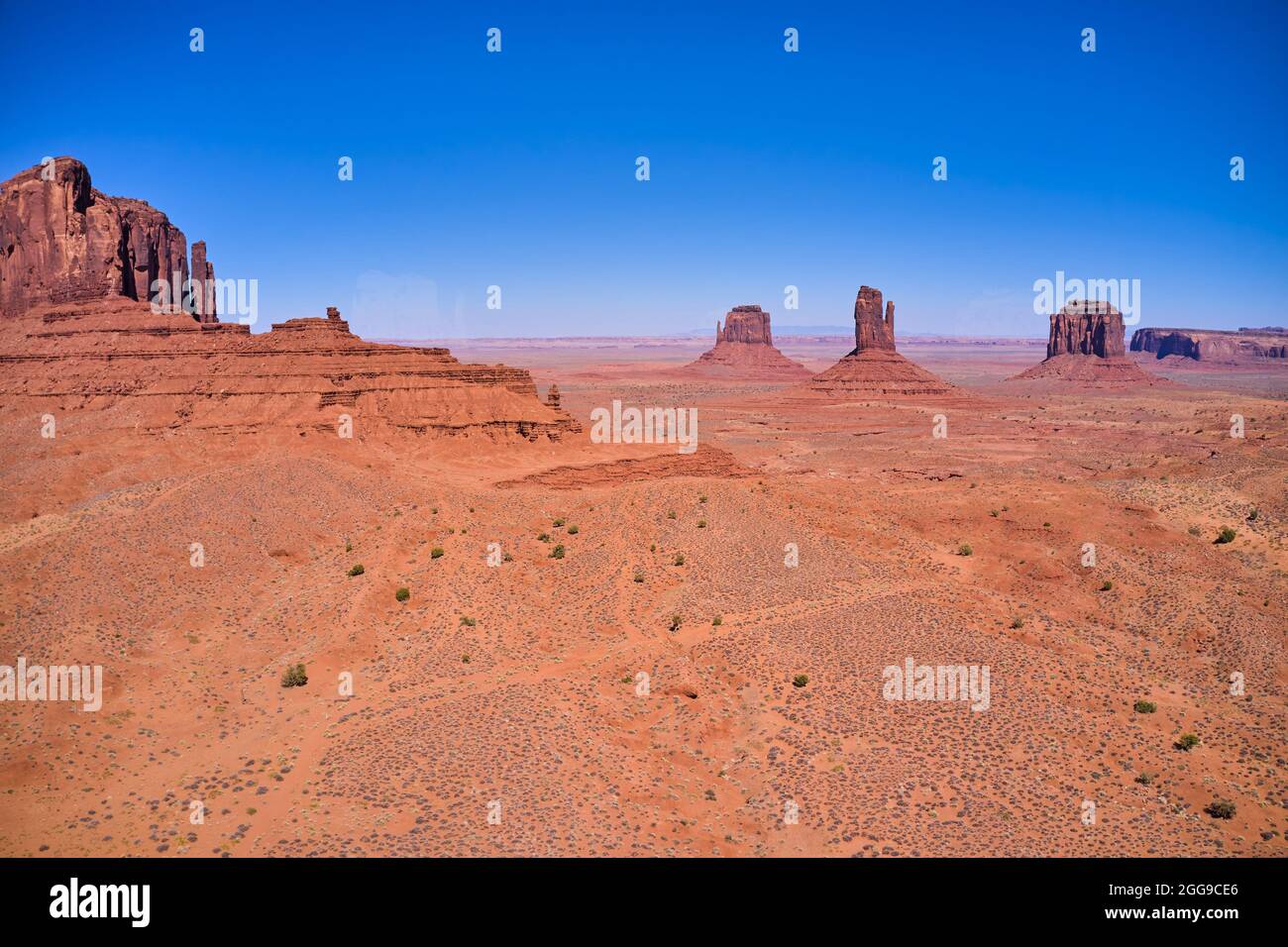 The Mittens and Merrick Butte In Monument Valley, Arizona Stock Photo ...