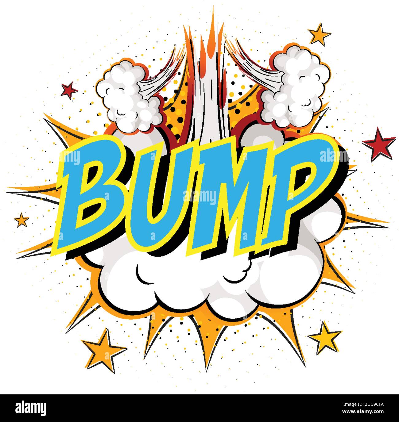 Word Bump on comic cloud explosion background illustration Stock Vector ...