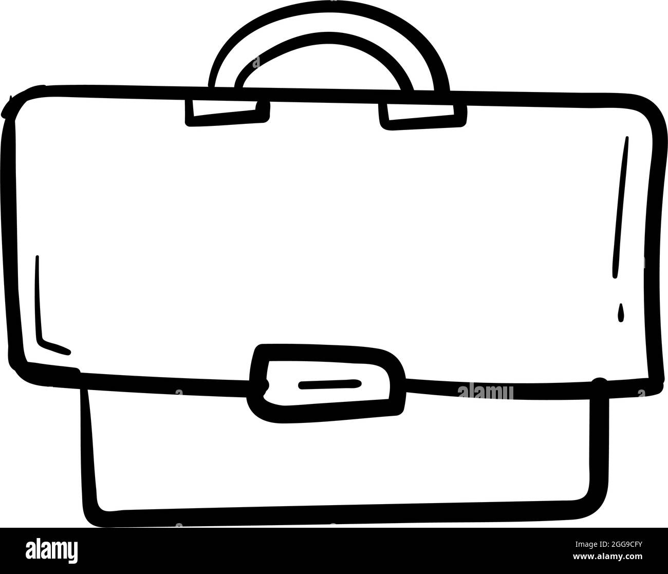 hand drawn briefcase icon in doodle style isolated Stock Vector Image ...