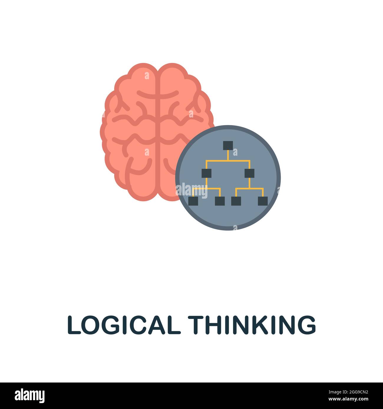 Logical Thinking flat icon. Colored sign from personality collection ... Logical Thinking flat icon. Colored sign from personality collection ...