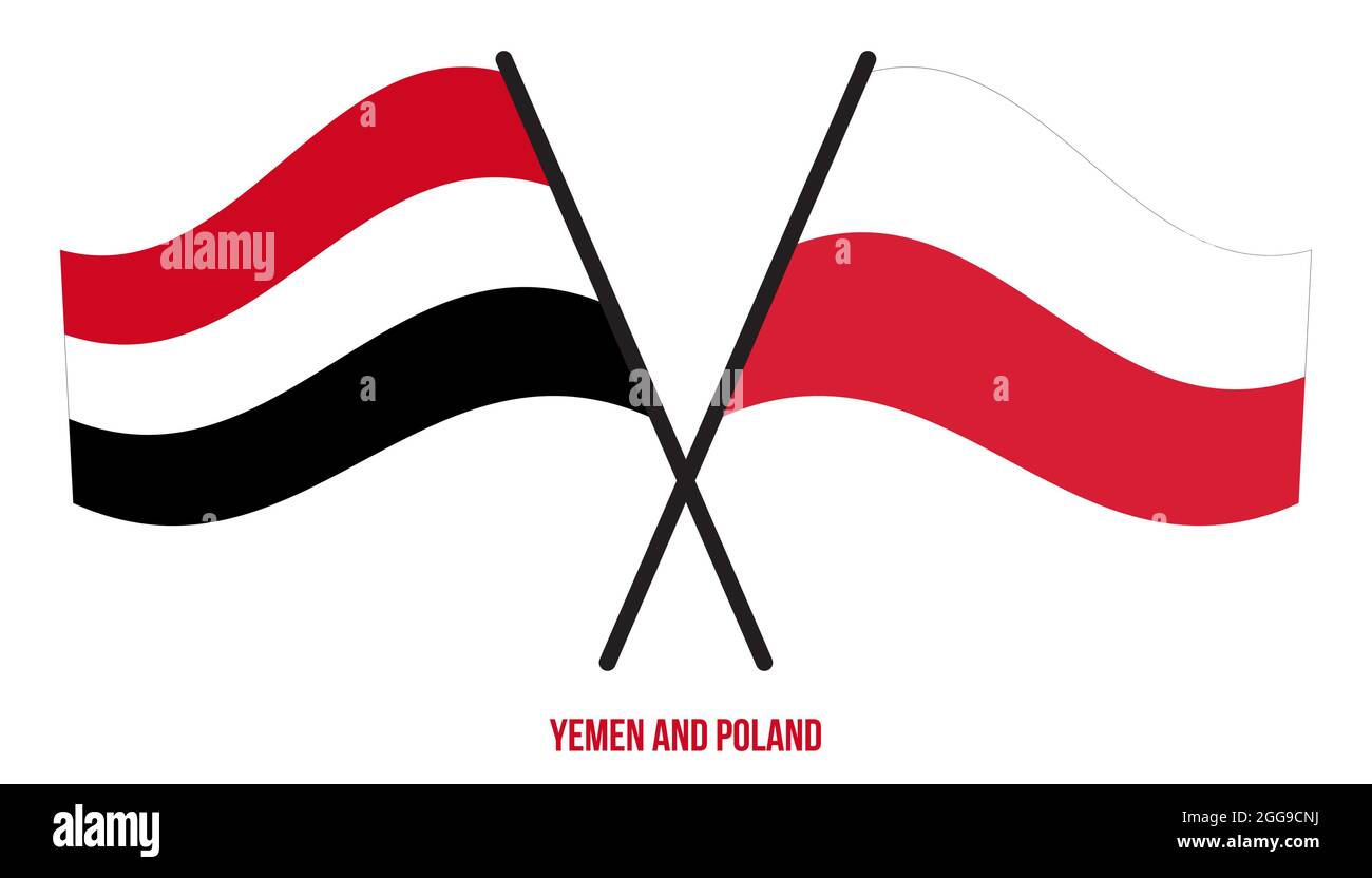 Yemen poland flags waving hi-res stock photography and images - Alamy