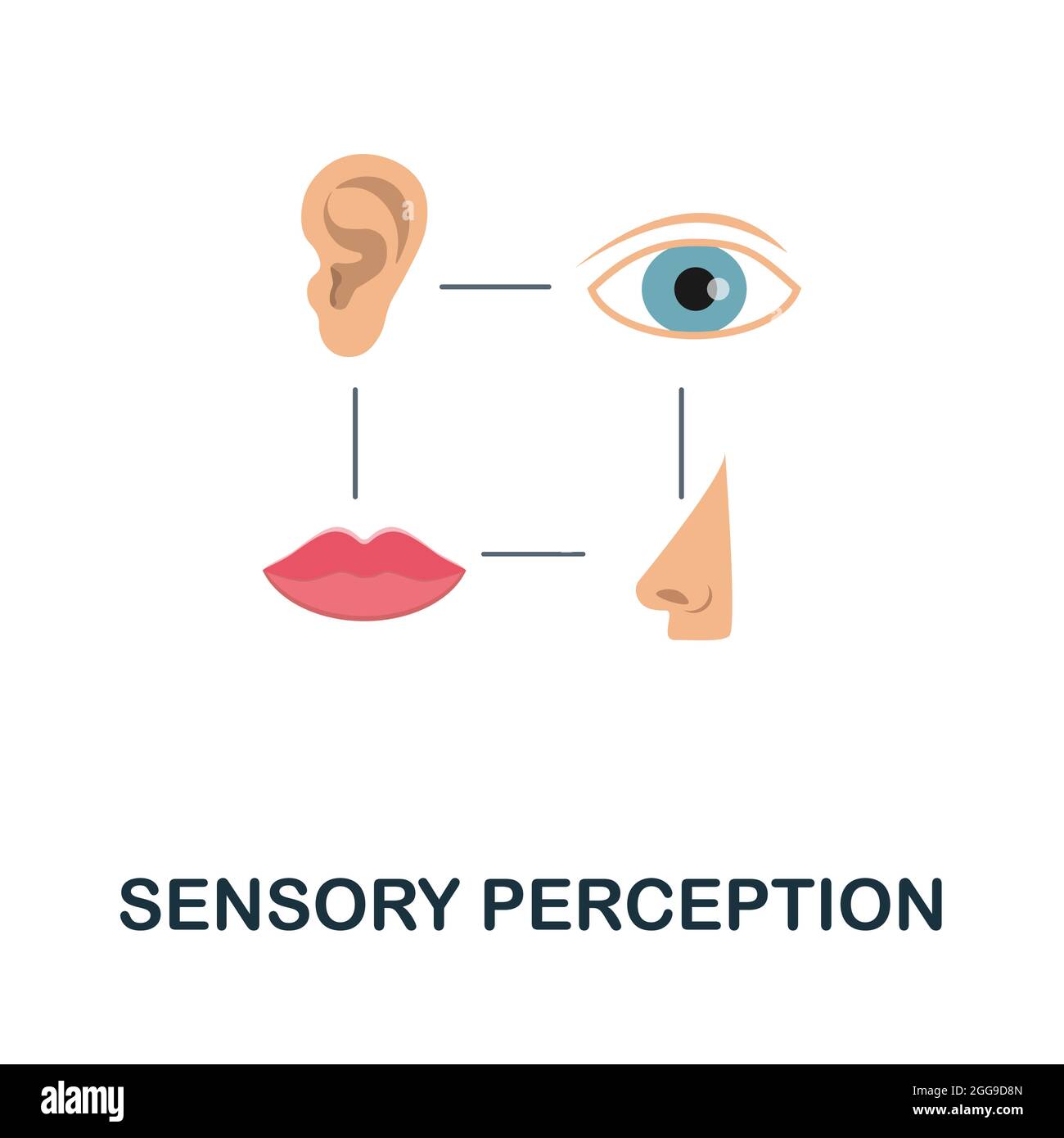 Sensory Perception flat icon. Colored sign from personality collection ...