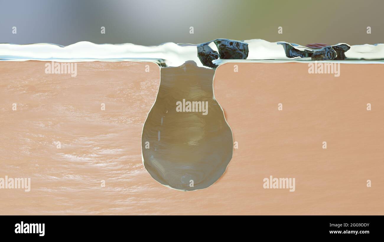 3d Illustration of Skin Layer Water Cleaning ,Cleansing foam Cream ...