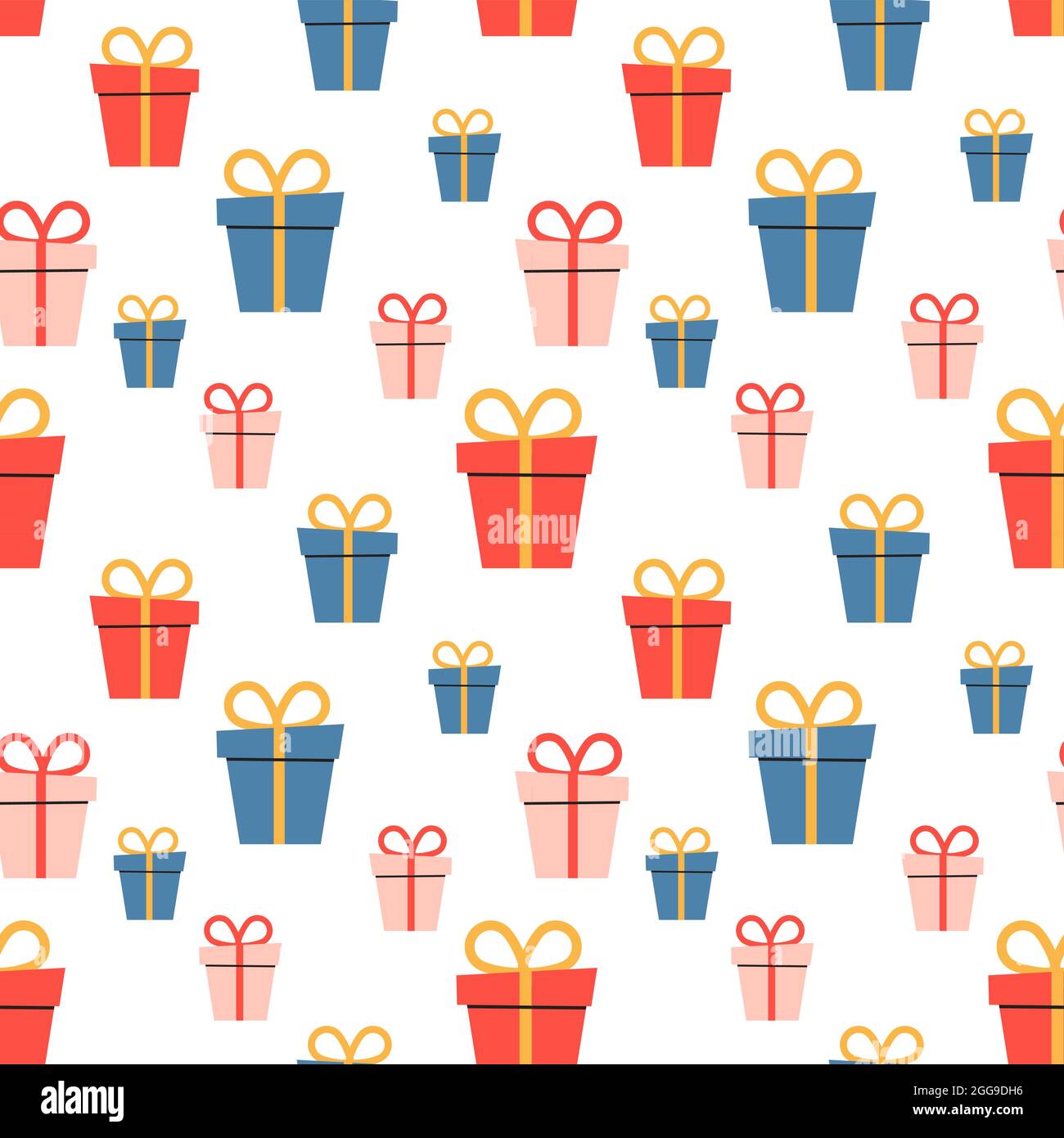 Cartoon holiday boxes with bows. seamless pattern. Vector Illustration ...