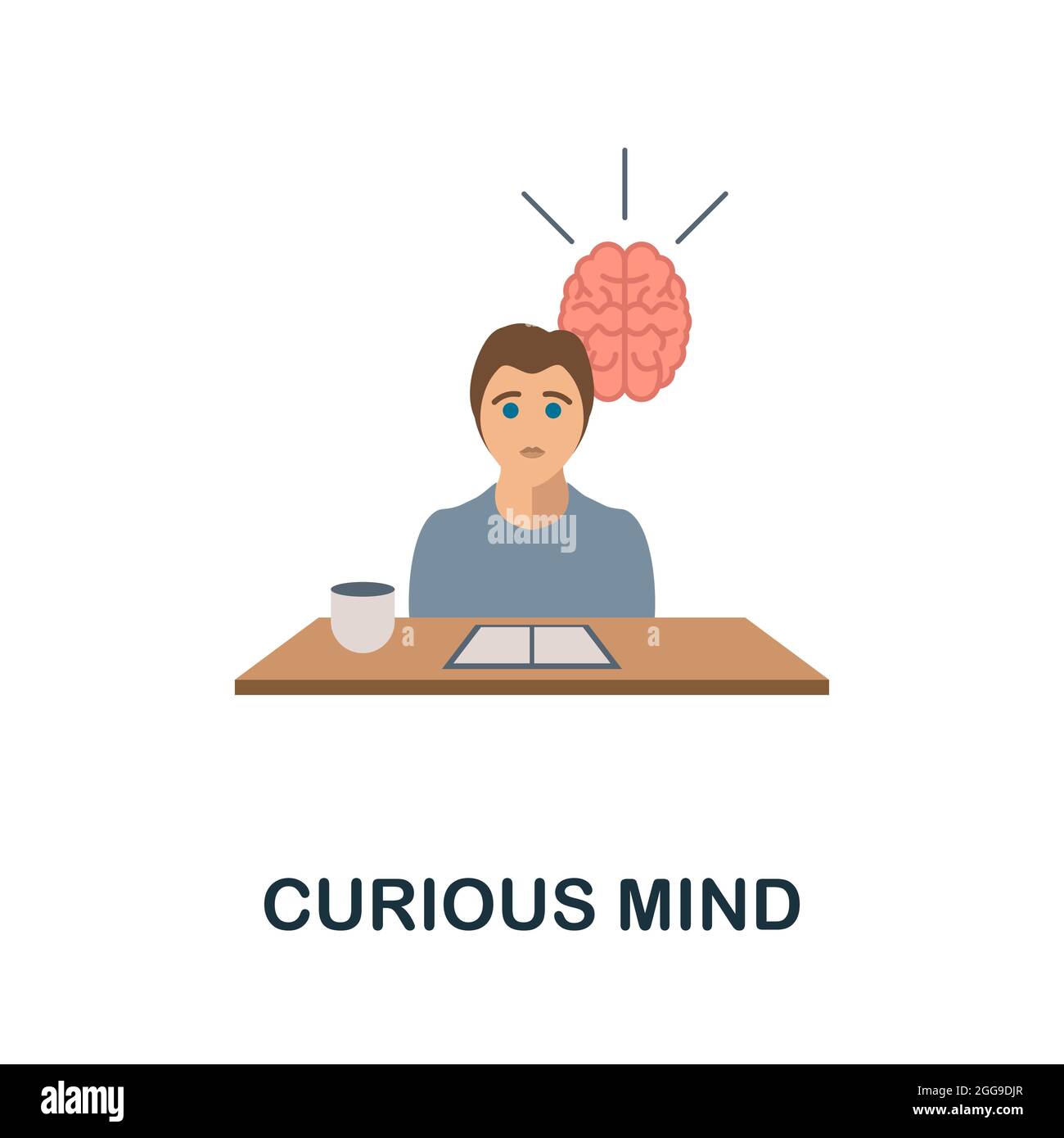 Curious Mind flat icon. Colored sign from personality collection ...