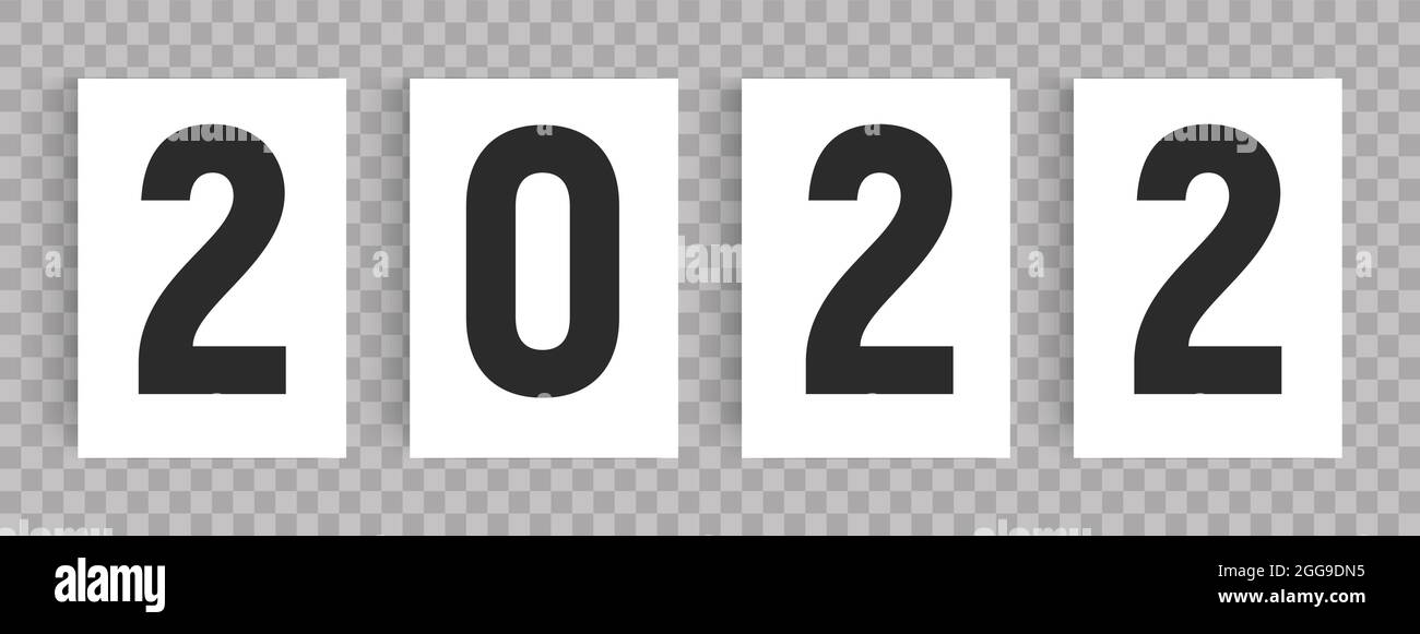 Happy New Year 2022, vertical blank paper, calendar cover, greeting ...