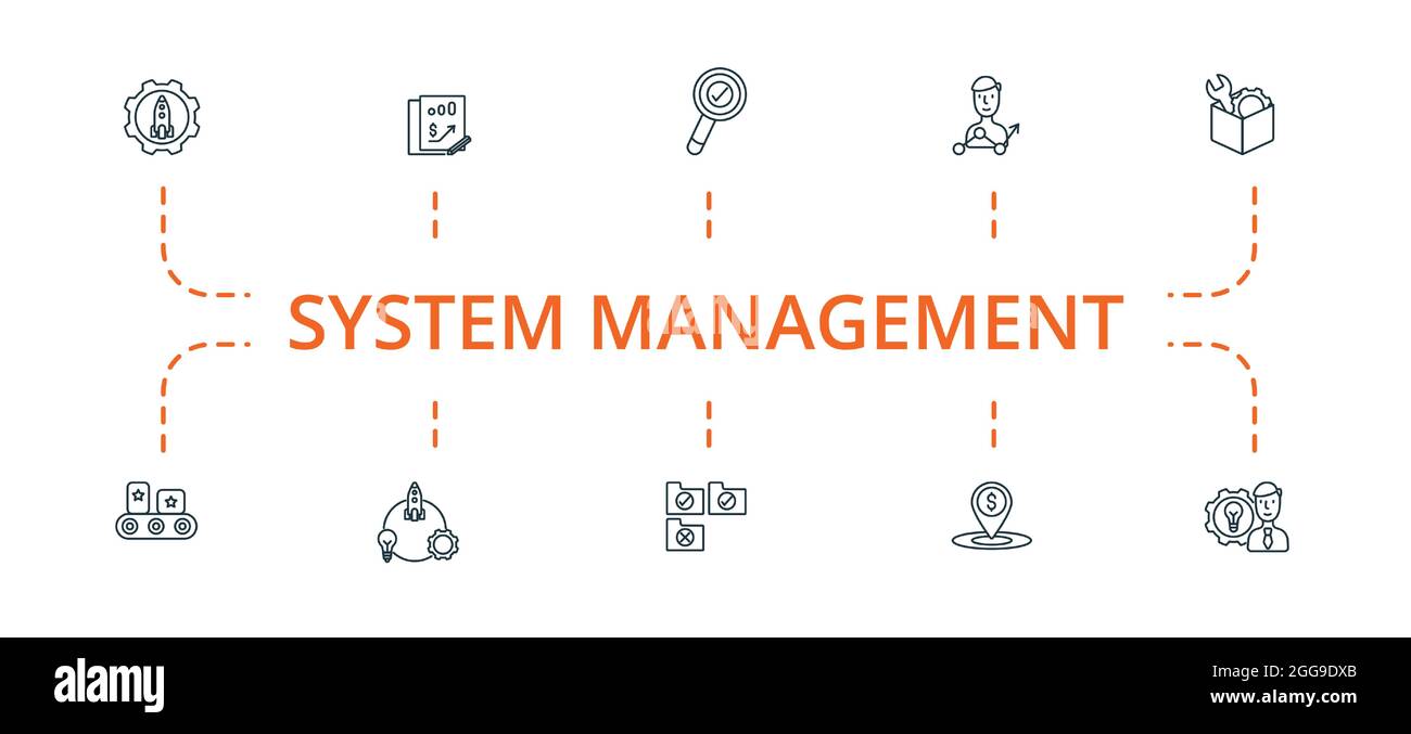 System Management icon set. Contains editable icons theme such as ...