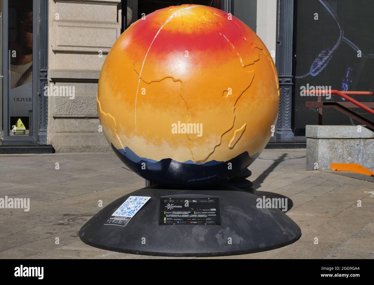 The open-air exhibition one hundred globes for the environment in the ...