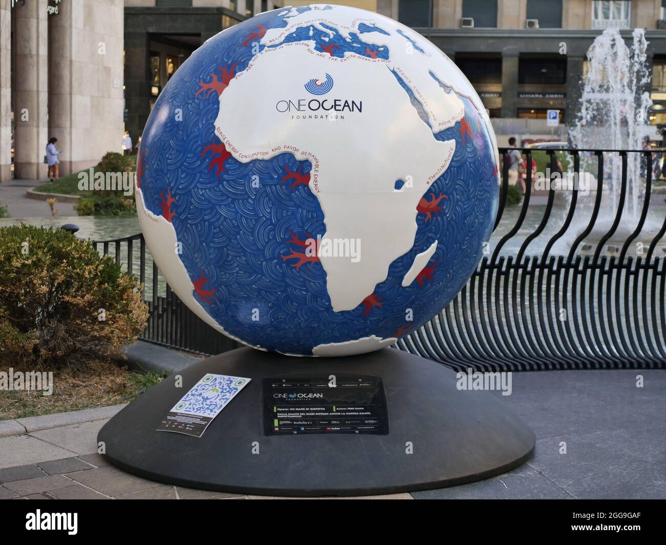 The open-air exhibition one hundred globes for the environment in the ...